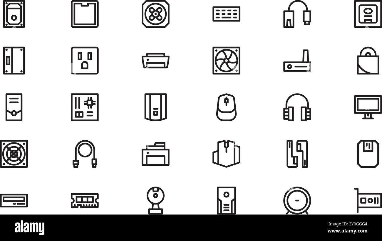 Computer parts icons High-Quality Vector Icons Collection with Editable ...