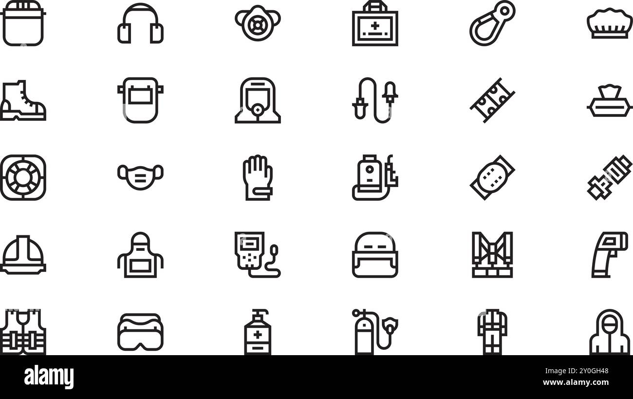 Personal protective equipment ppe icons High-Quality Vector Icons ...