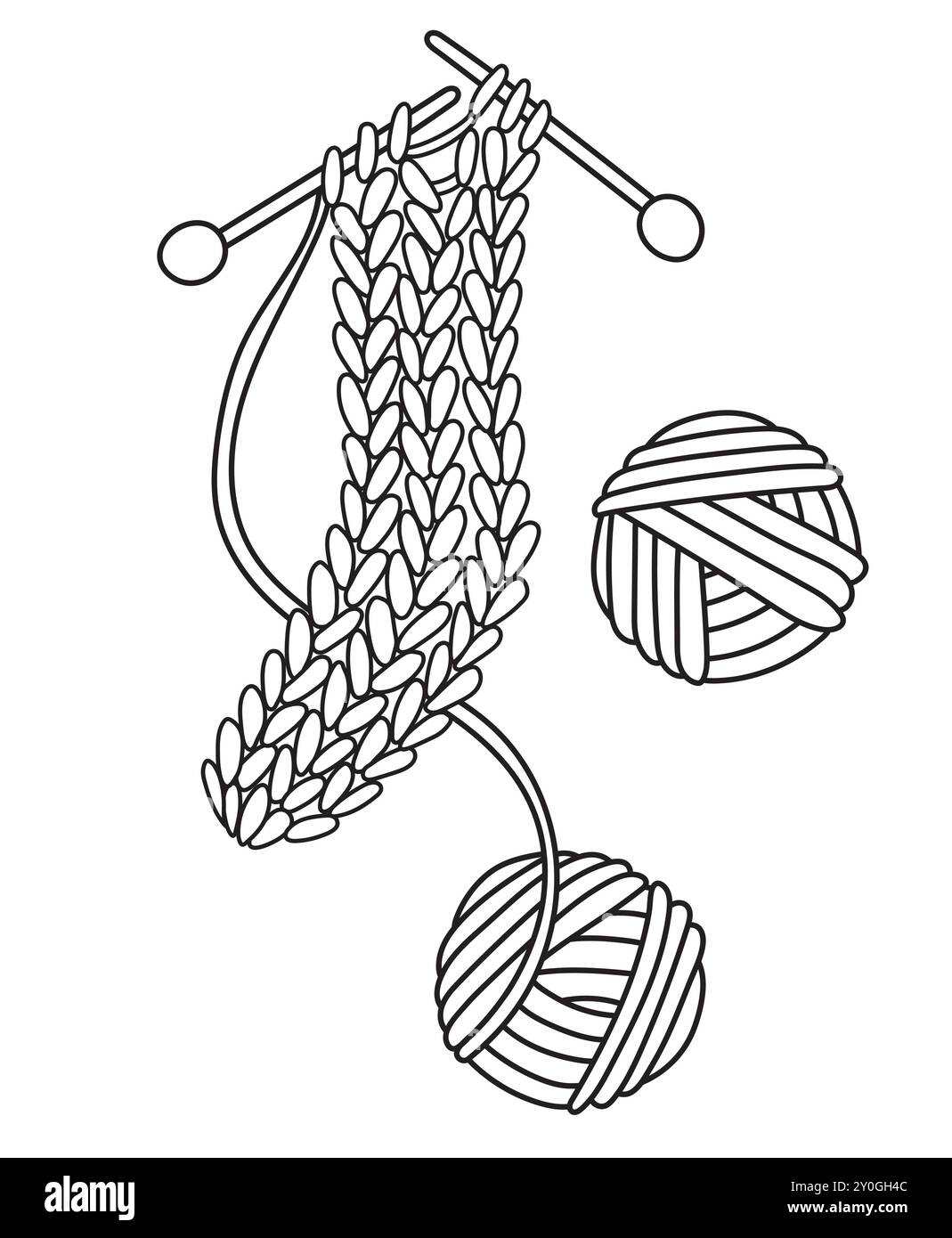 Coloring Page For Adults And Children Features Autumn Knitting Of A ...