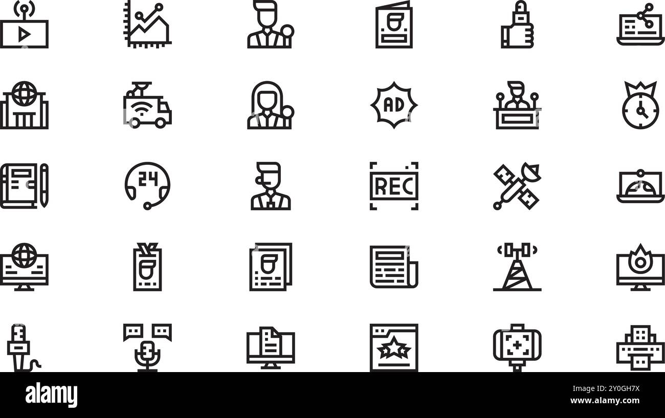 News and journal icons High-Quality Vector Icons Collection with ...