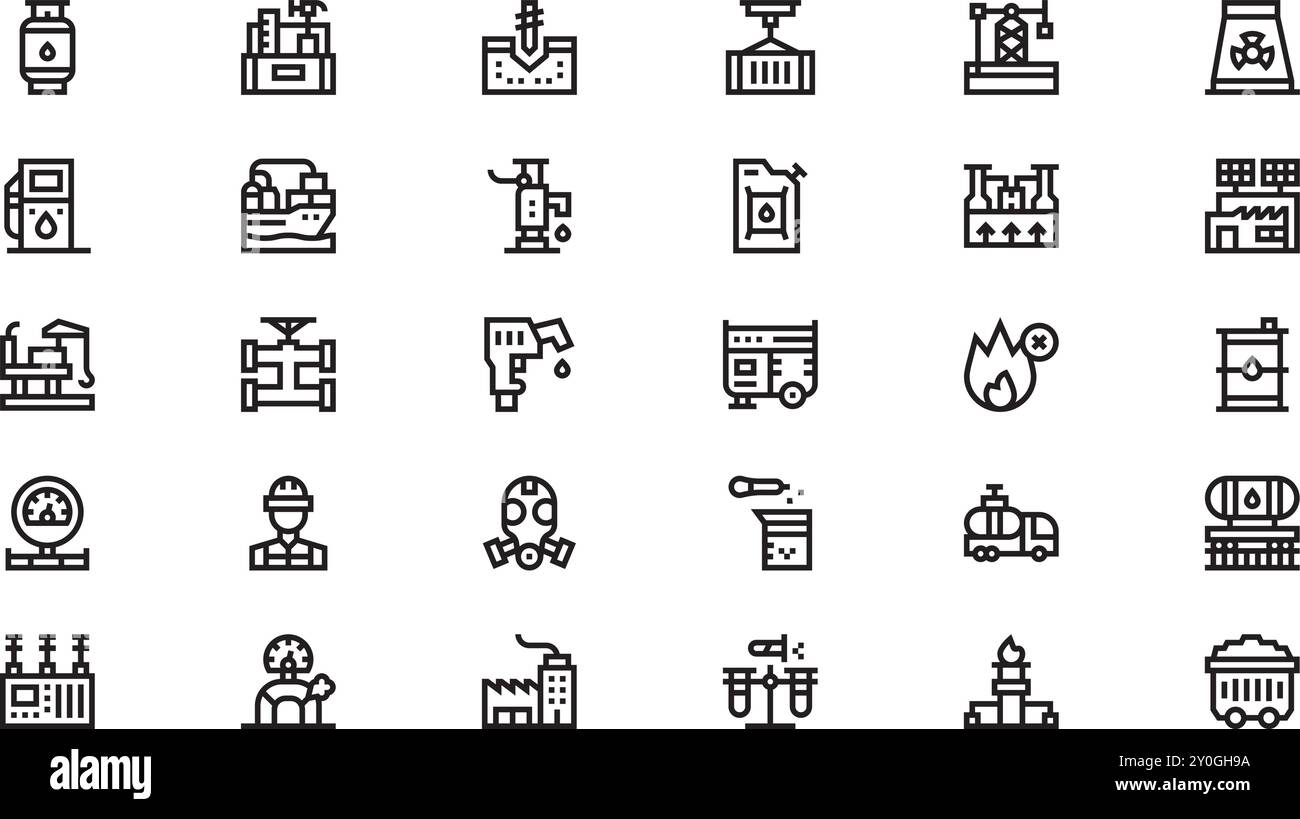 Oil and gas industry icons High-Quality Vector Icons Collection with ...