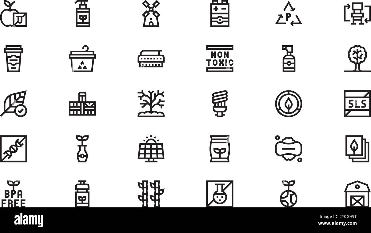 Eco friendly products icons High-Quality Vector Icons Collection with ...