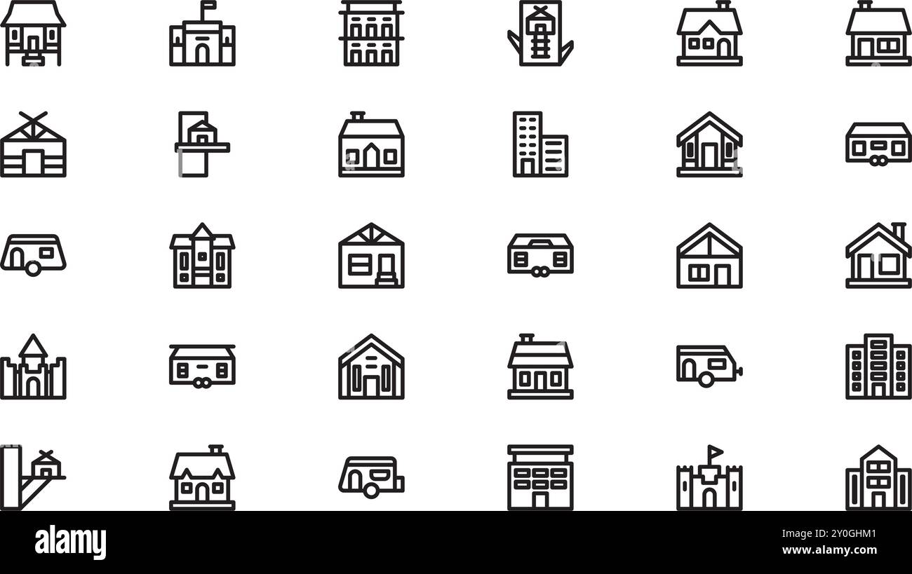 Type of houses icons High-Quality Vector Icons Collection with Editable ...