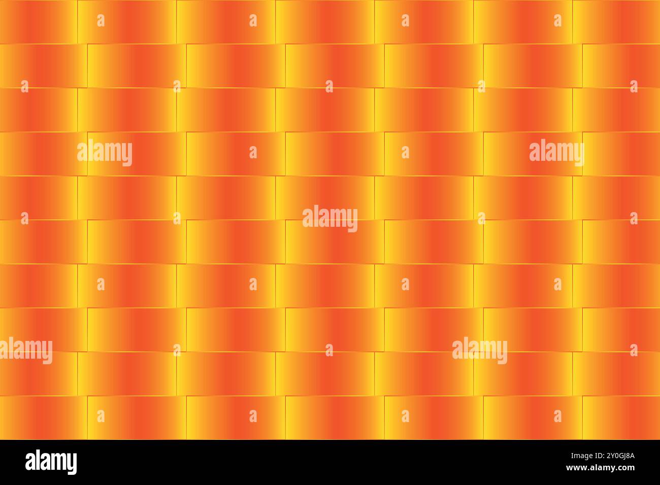 Orange gradient bricks creating a cafe wall illusion against a white ...