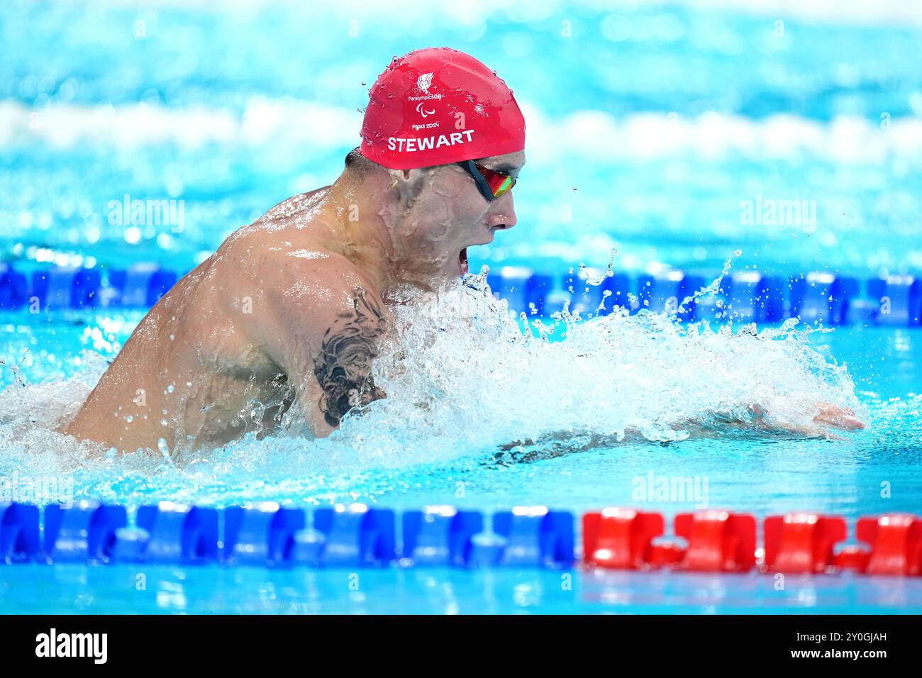 Great Britain's Harry Stewart competes in the Men's 100m Breaststroke ...
