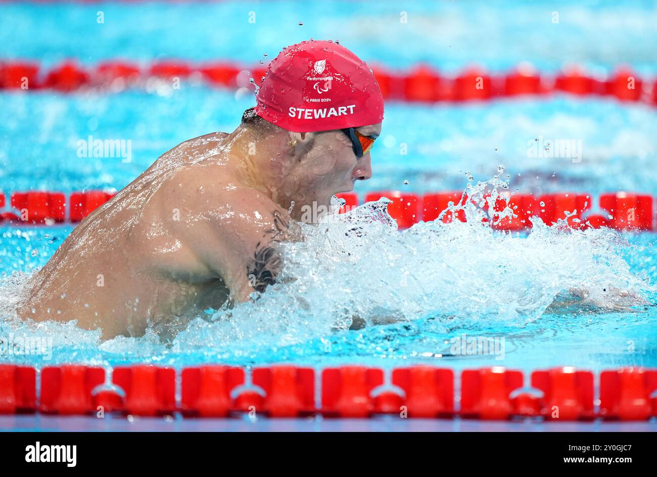 Great Britain's Harry Stewart competes in the Men's 100m Breaststroke ...