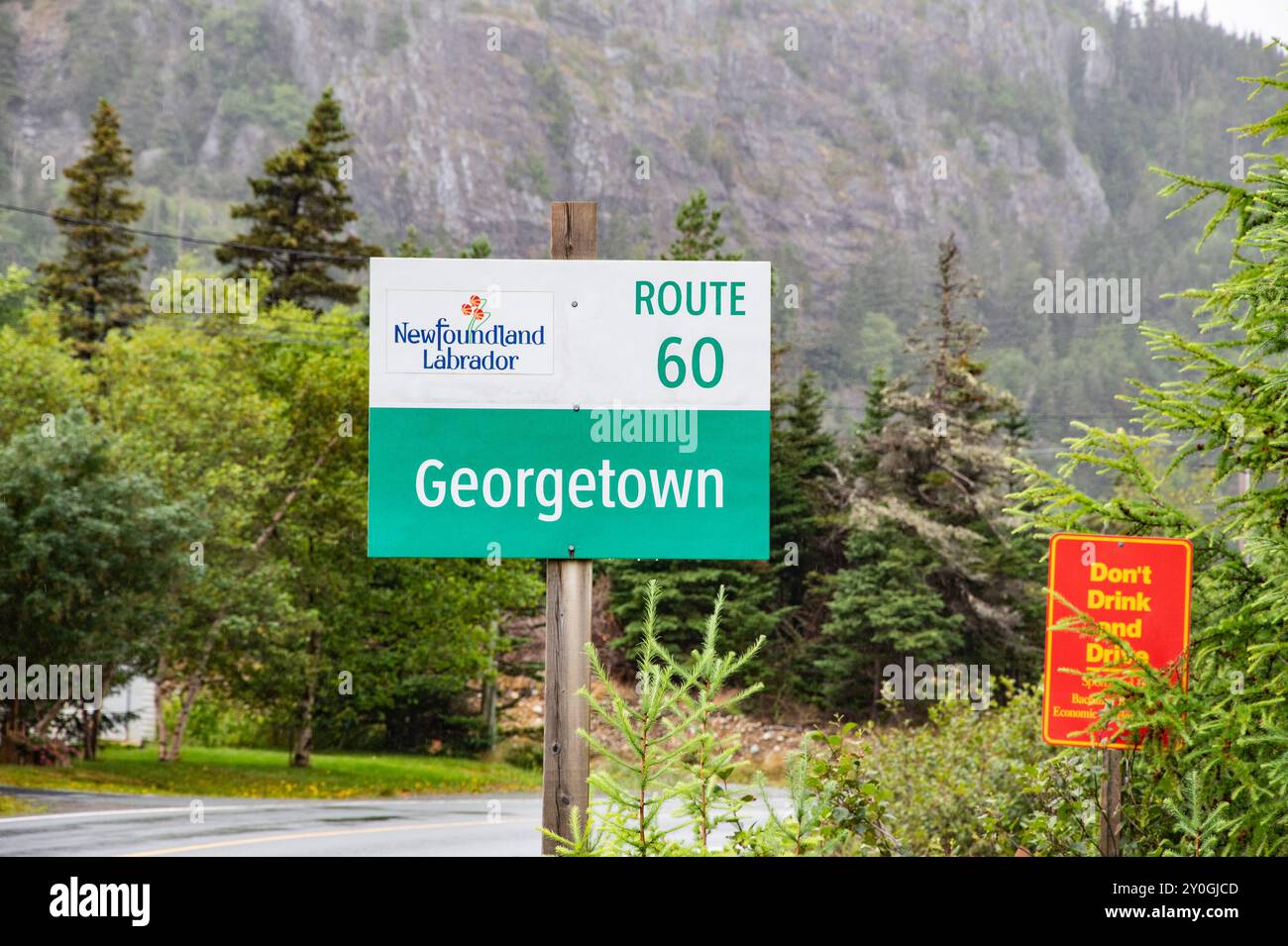 Route 60 sign in Georgetown, Newfoundland & Labrador, Canada Stock ...