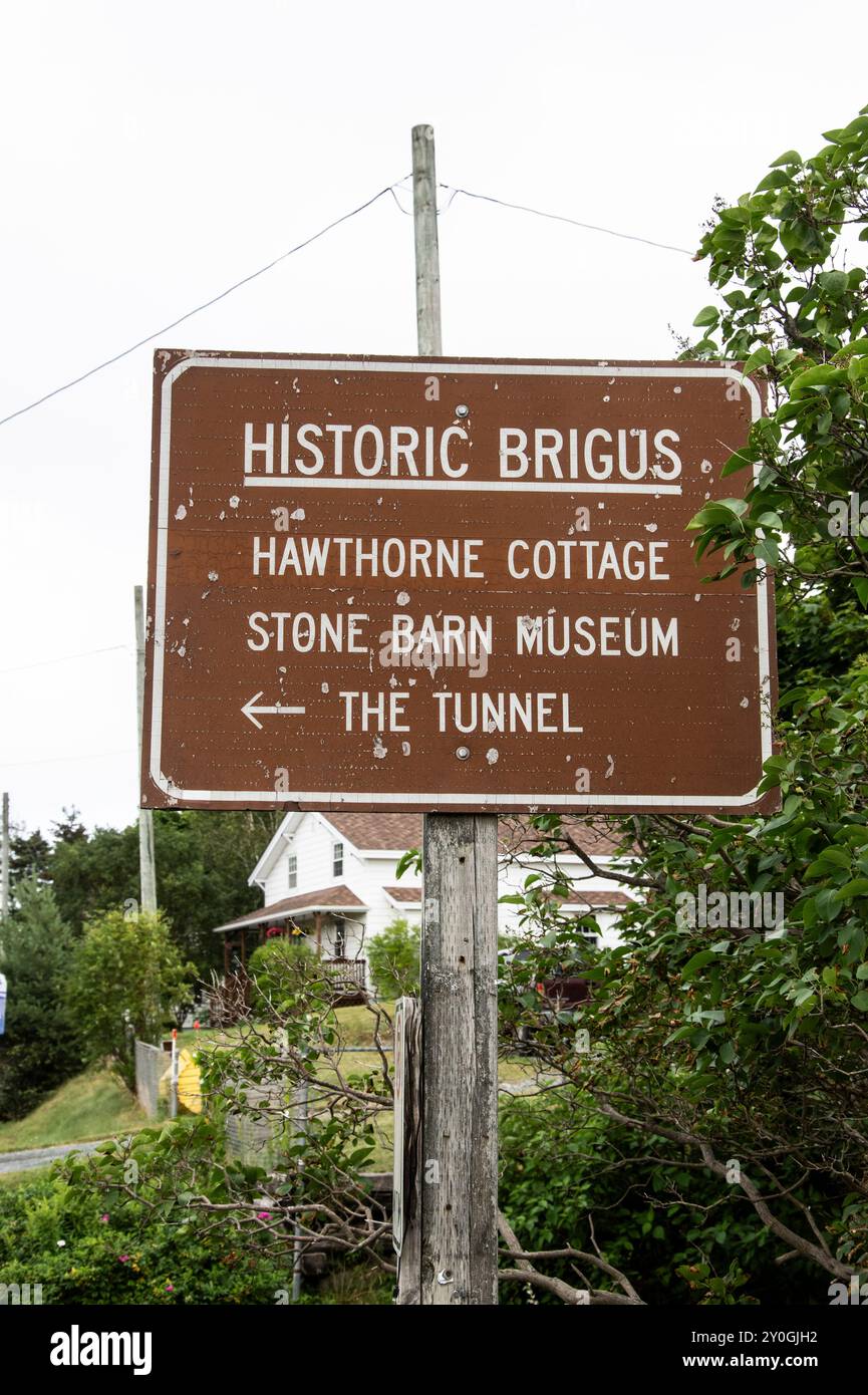 Historic Brigus sign in Brigus, Newfoundland & Labrador, Canada Stock ...