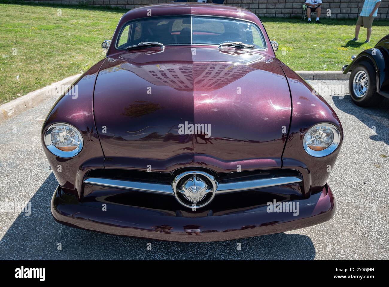 A classic hot rod car, with its custom modifications and powerful ...