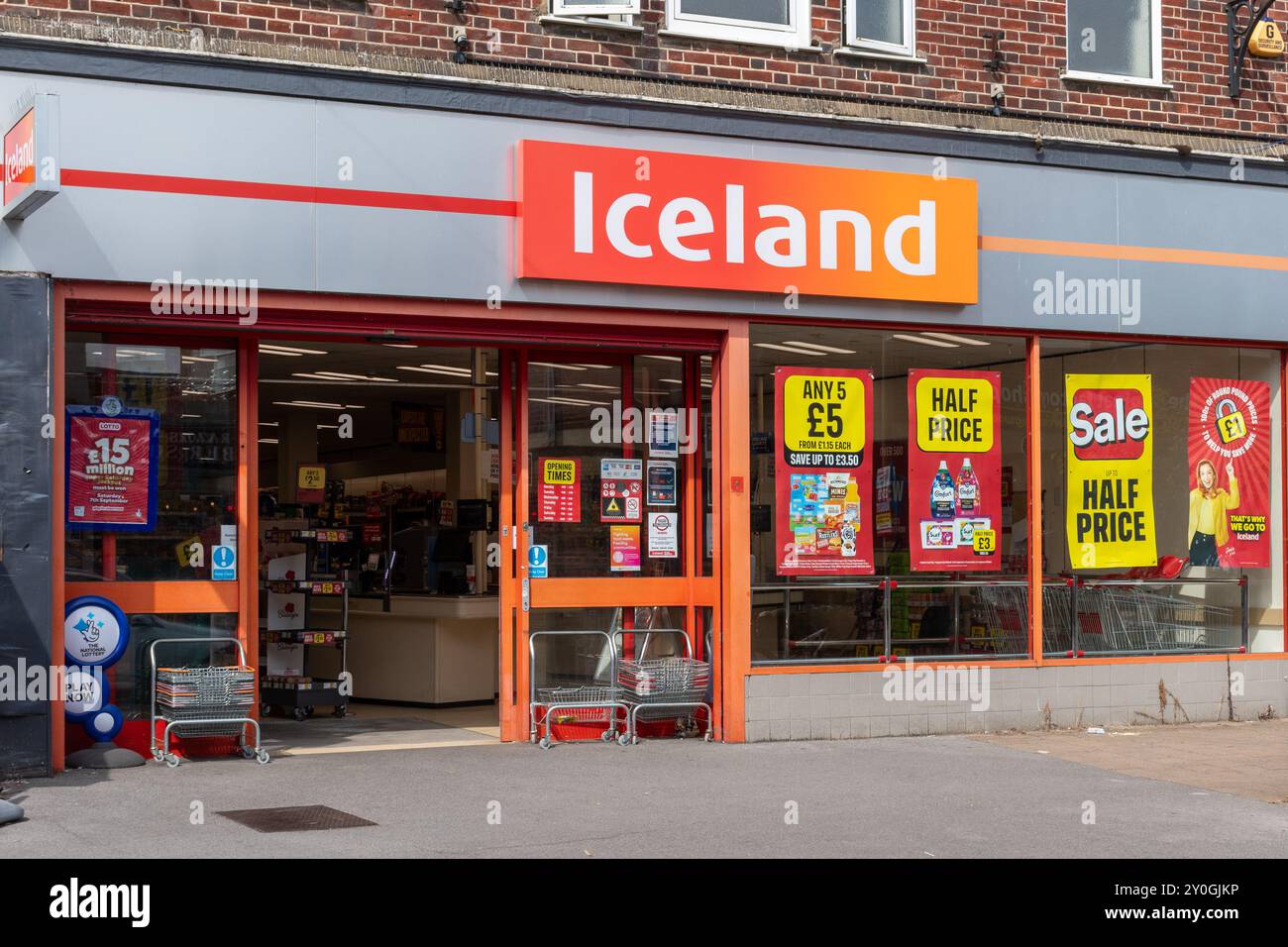 Iceland shop front, freezer food store, Hampshire, England, UK Stock ...