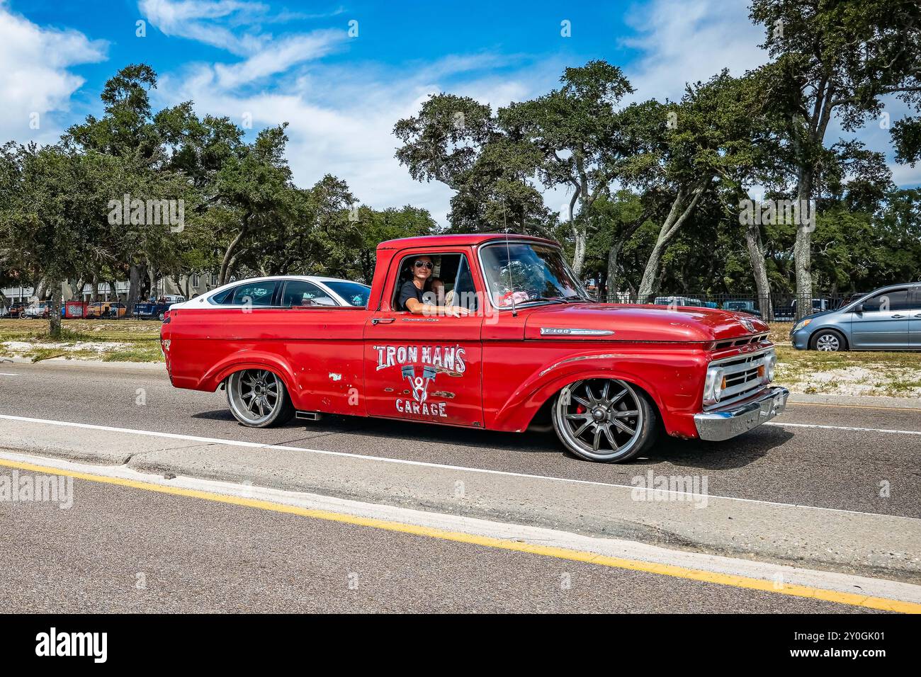 Gulfport, MS - October 07, 2023: Wide angle side view of a 1962 Ford ...