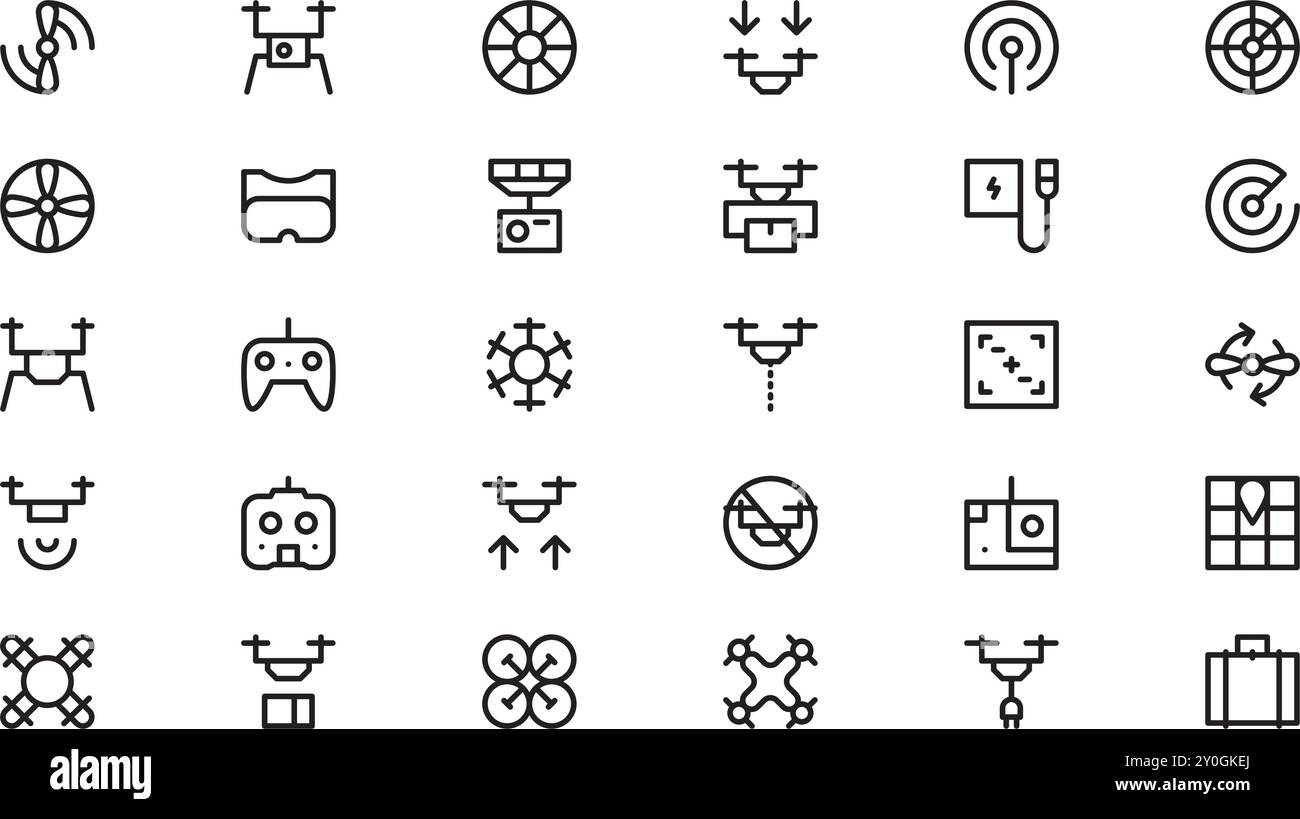 Drones icons High-Quality Vector Icons Collection with Editable Stroke. Ideal for Professional ...