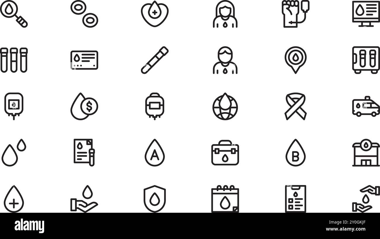 Blood donation icons High-Quality Vector Icons Collection with Editable ...
