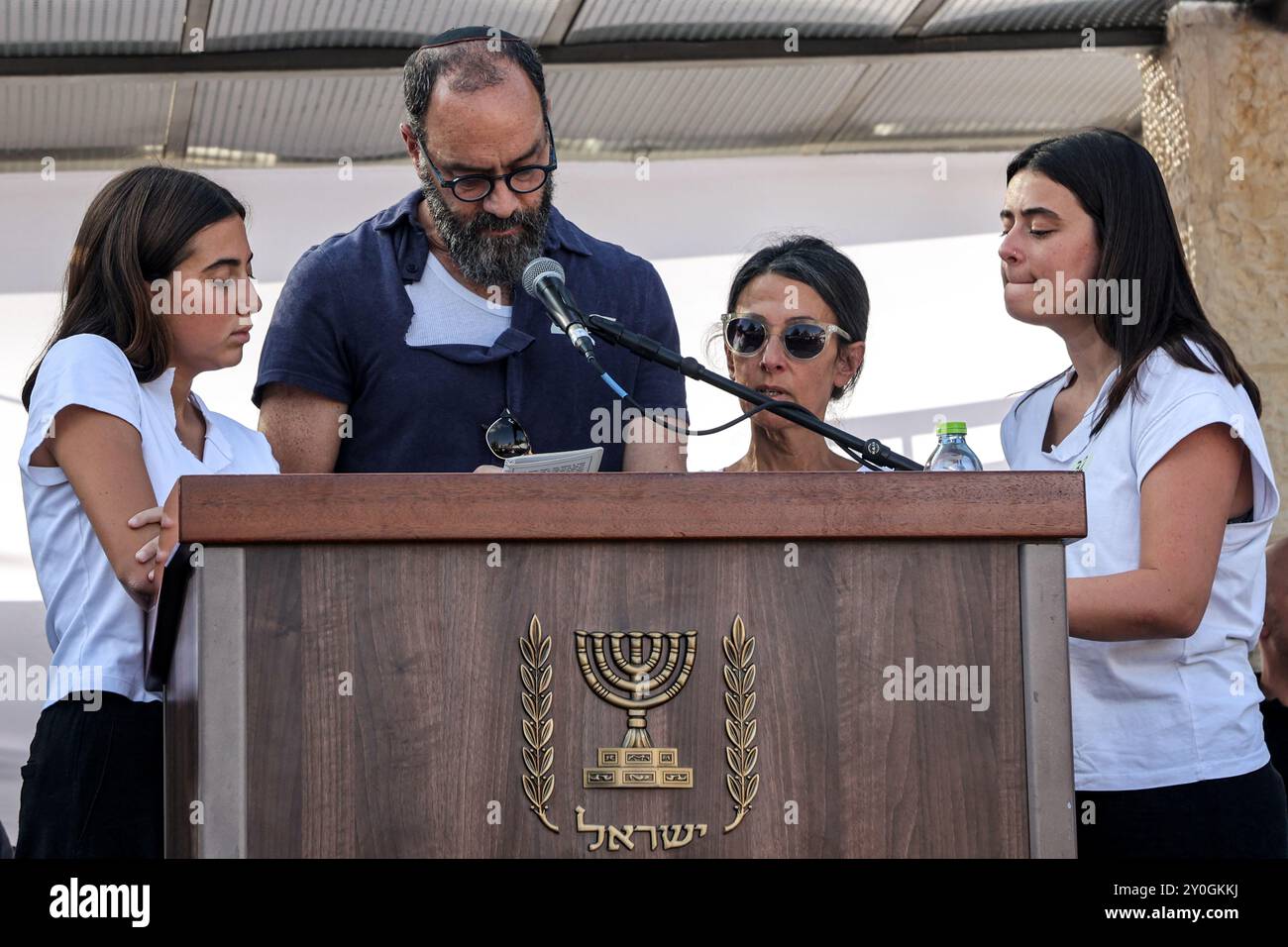Jerusalem, Israel. 02nd Sep, 2024. Jonathan Polin and Rachel Goldberg ...