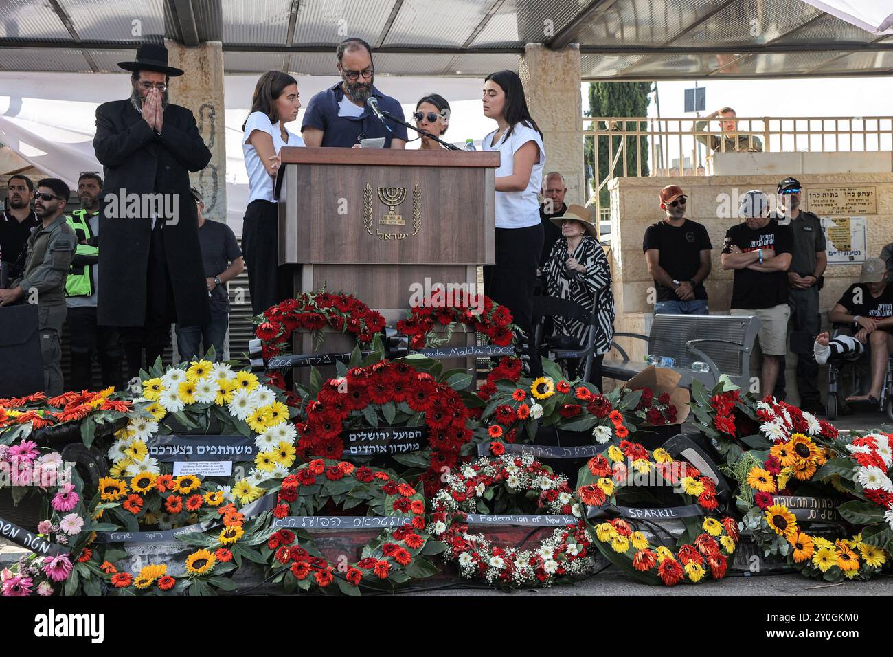 Jerusalem, Israel. 02nd Sep, 2024. Jonathan Polin and Rachel Goldberg ...