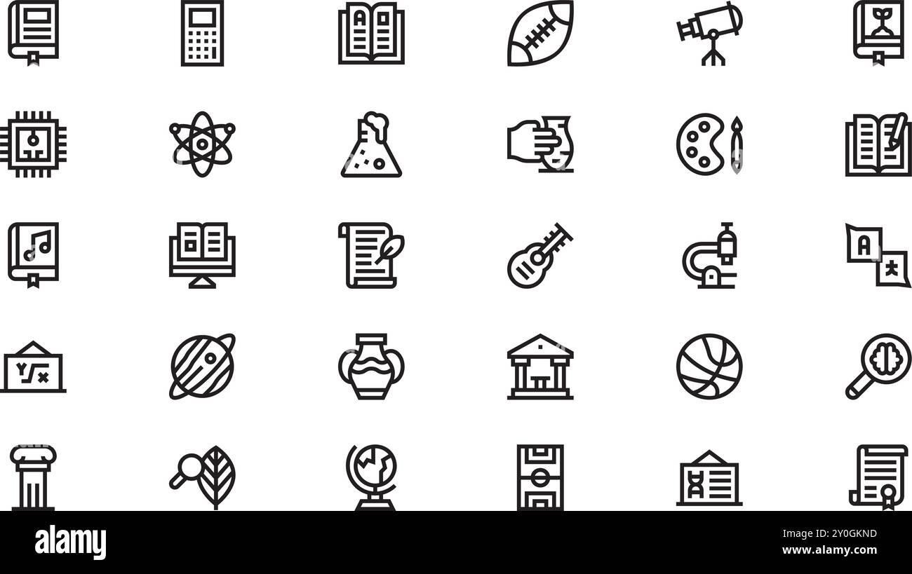 School subjects icons High-Quality Vector Icons Collection with ...