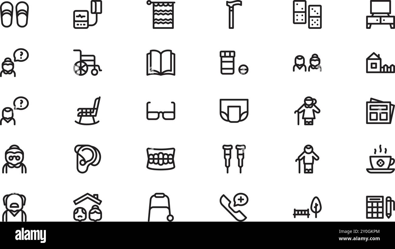Old age icons High-Quality Vector Icons Collection with Editable Stroke ...
