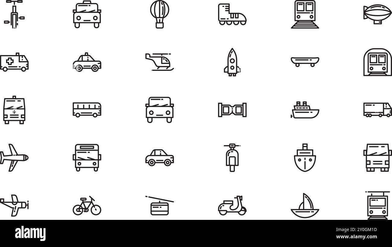 Transportation vehicles icons High-Quality Vector Icons Collection with ...