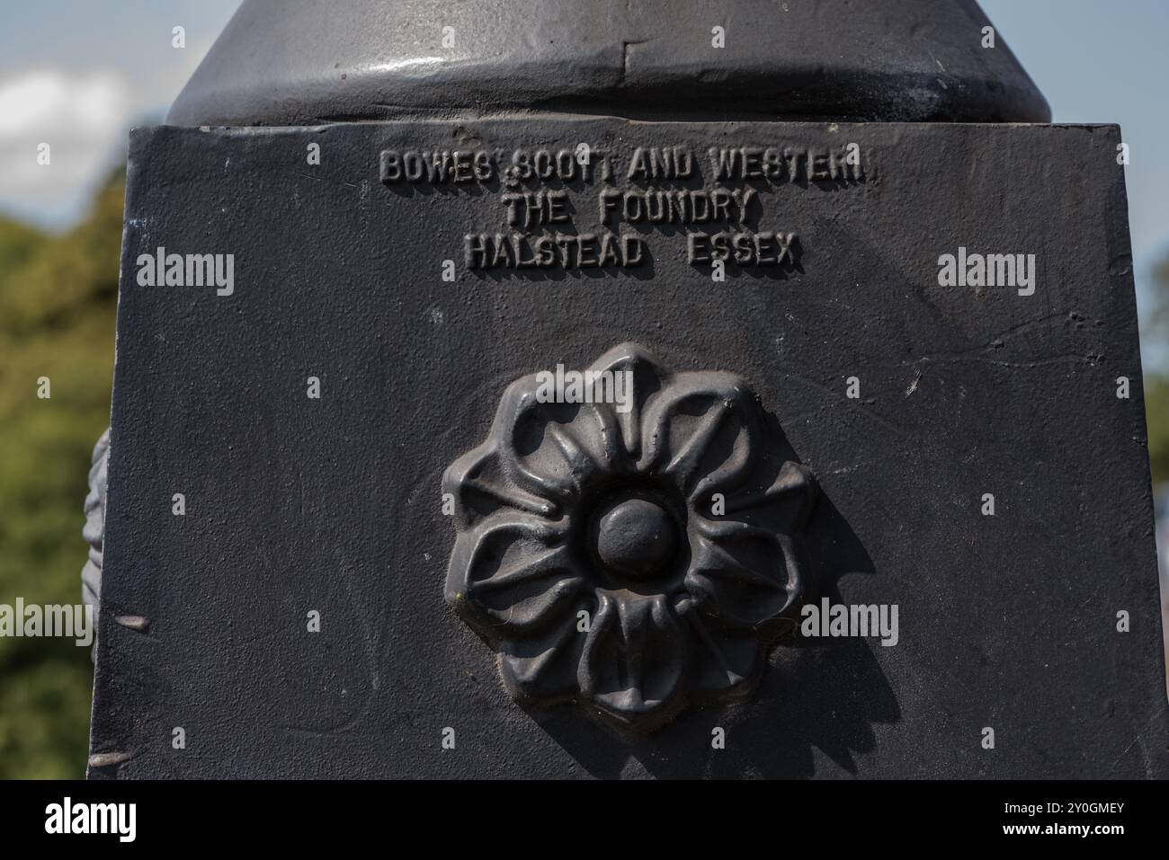 Cast iron base support for a post on Kingston Bridge, Surrey Stock ...