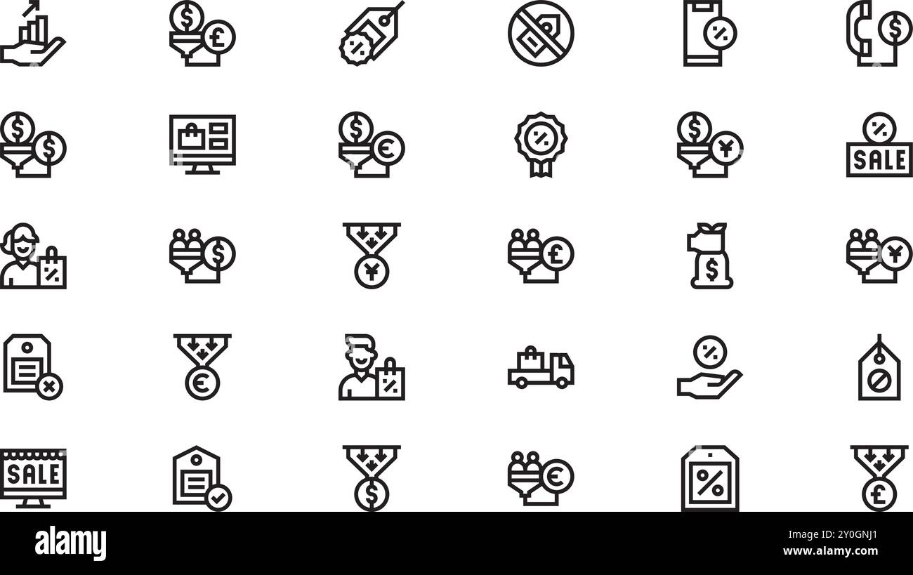 Sales commercial icons High-Quality Vector Icons Collection with ...