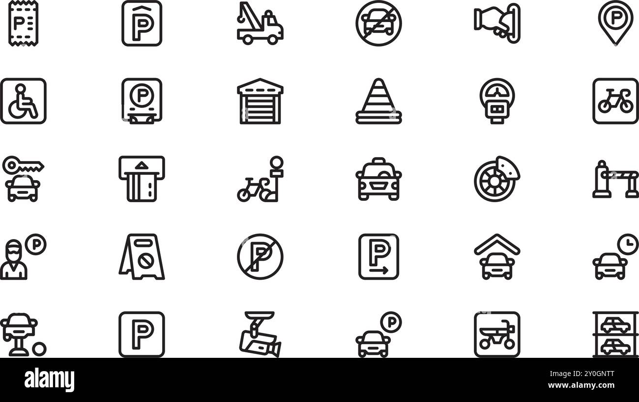 Parking icons High-Quality Vector Icons Collection with Editable Stroke ...