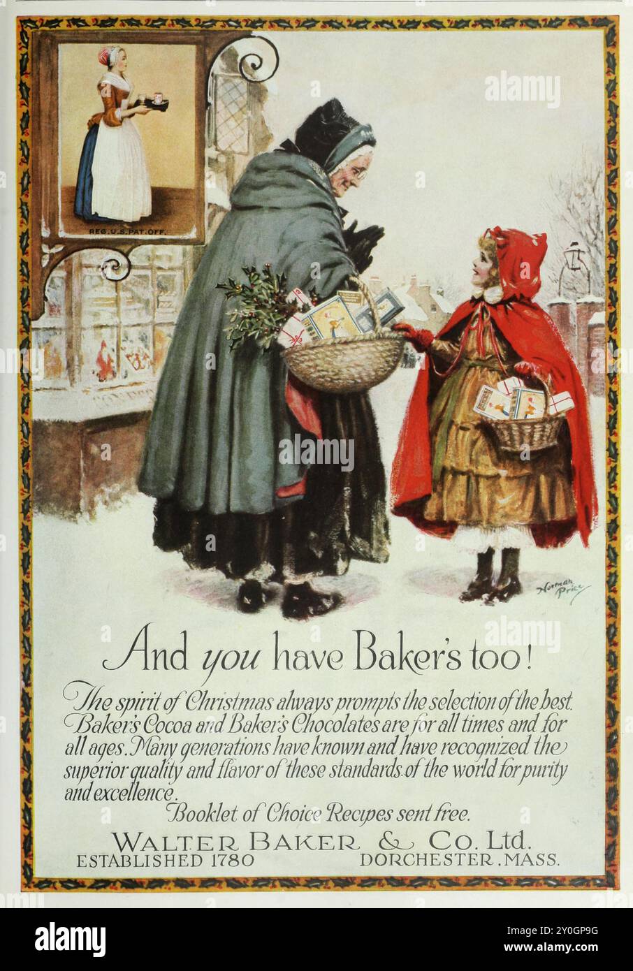 Vintage Baker's Chocolate featuring Little Red Ridinghood and her ...