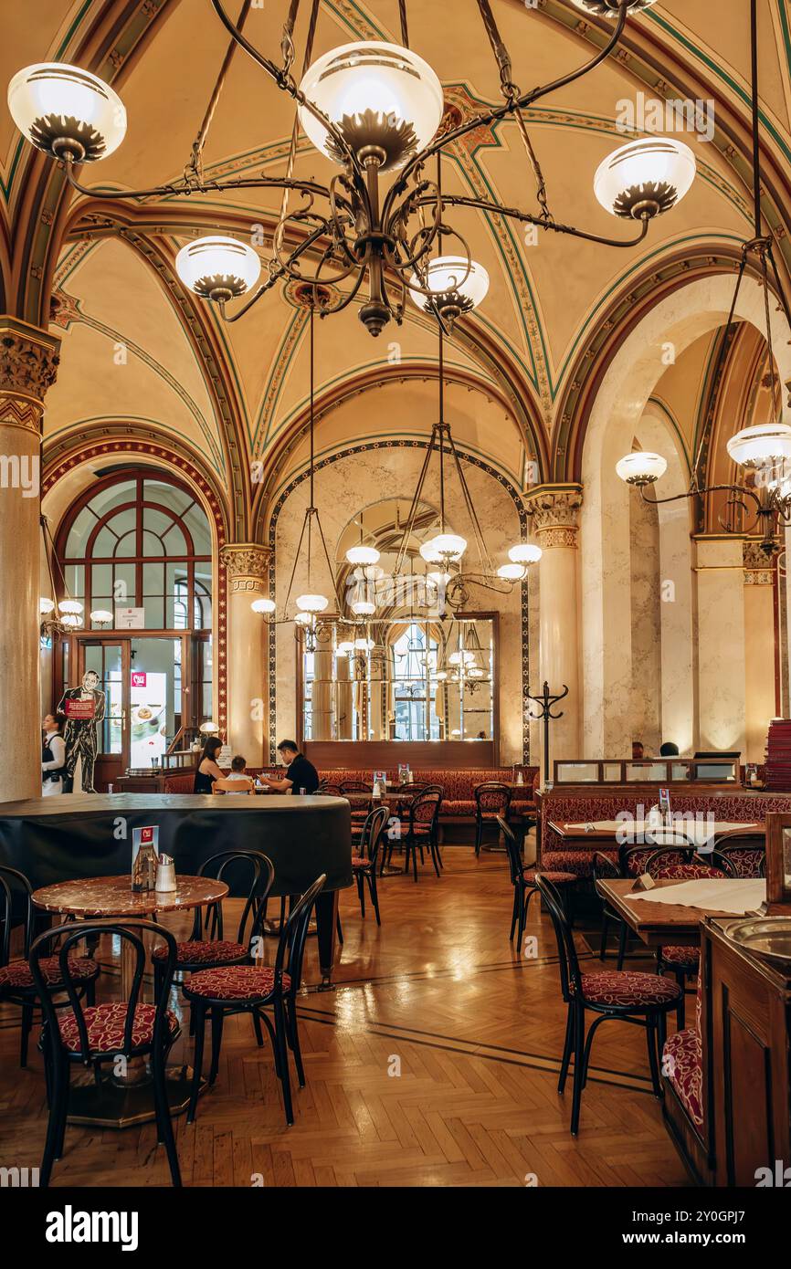 Vienna, Austria - August 6, 2024: The interior of the famous Café ...