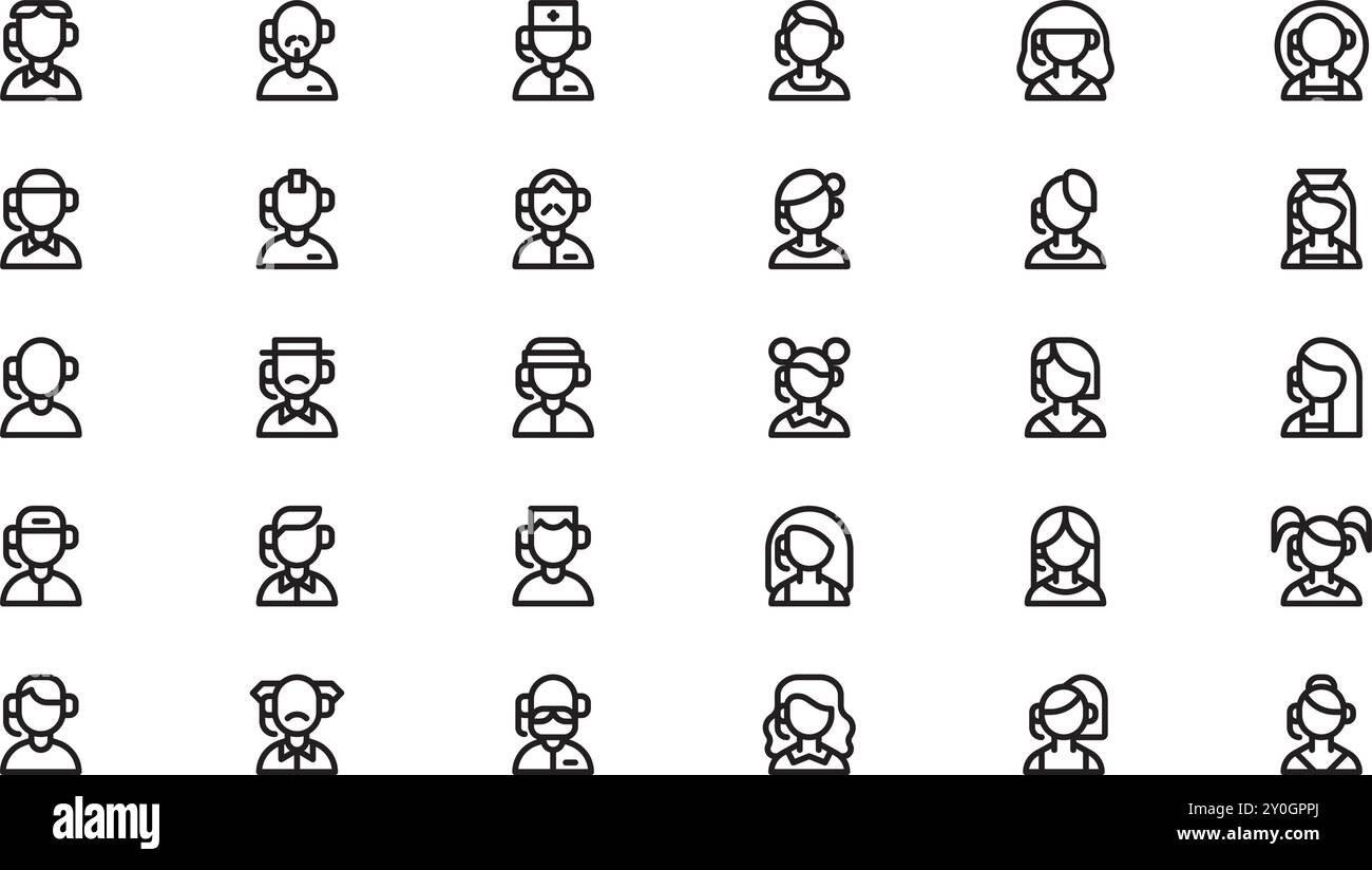 Call center avatars icons High-Quality Vector Icons Collection with ...