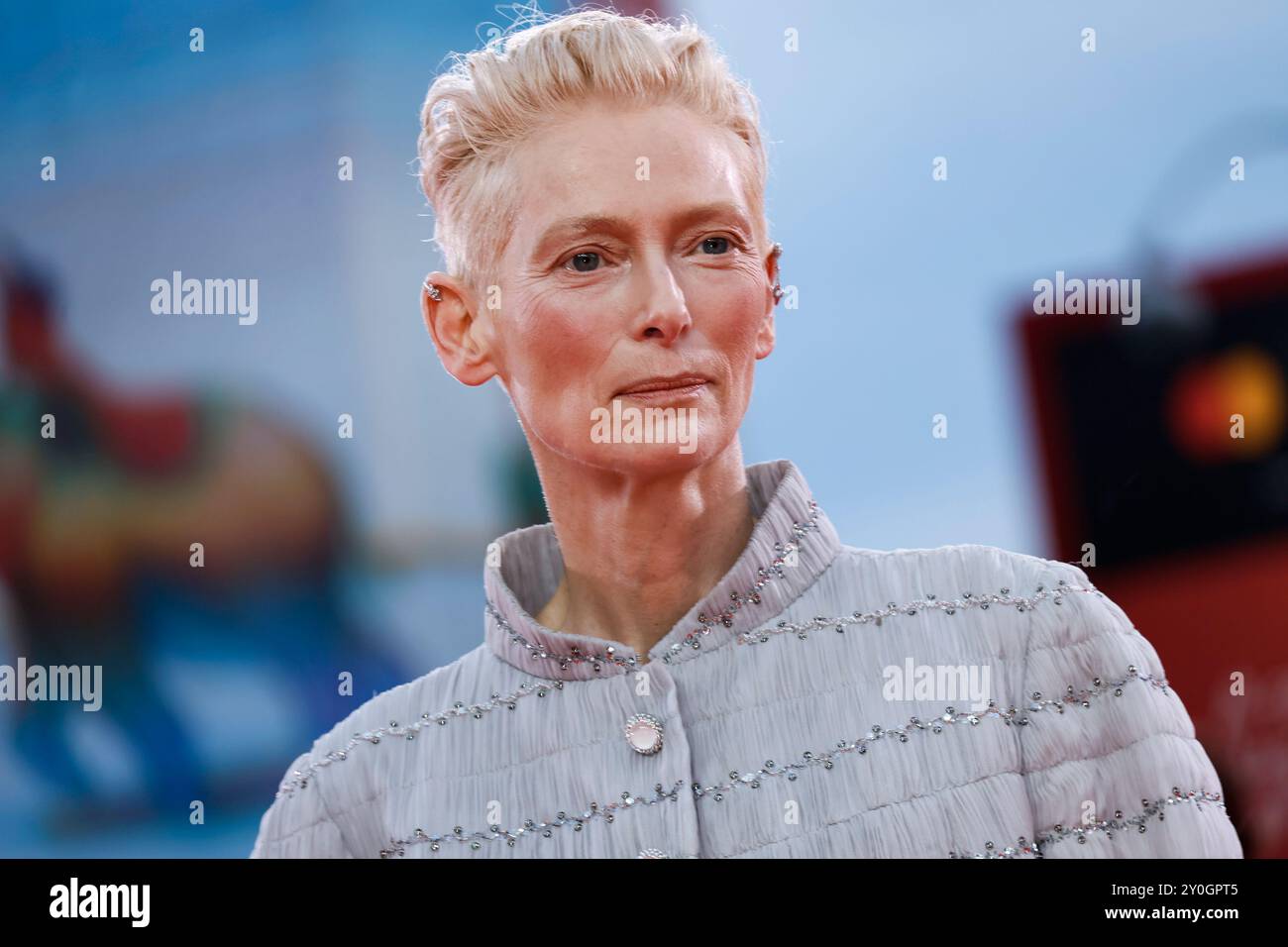 Tilda Swinton poses for photographers upon arrival for the premiere of ...