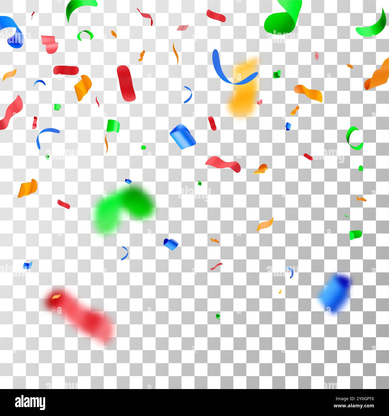 3D color party confetti on transparent background Stock Vector Image ...
