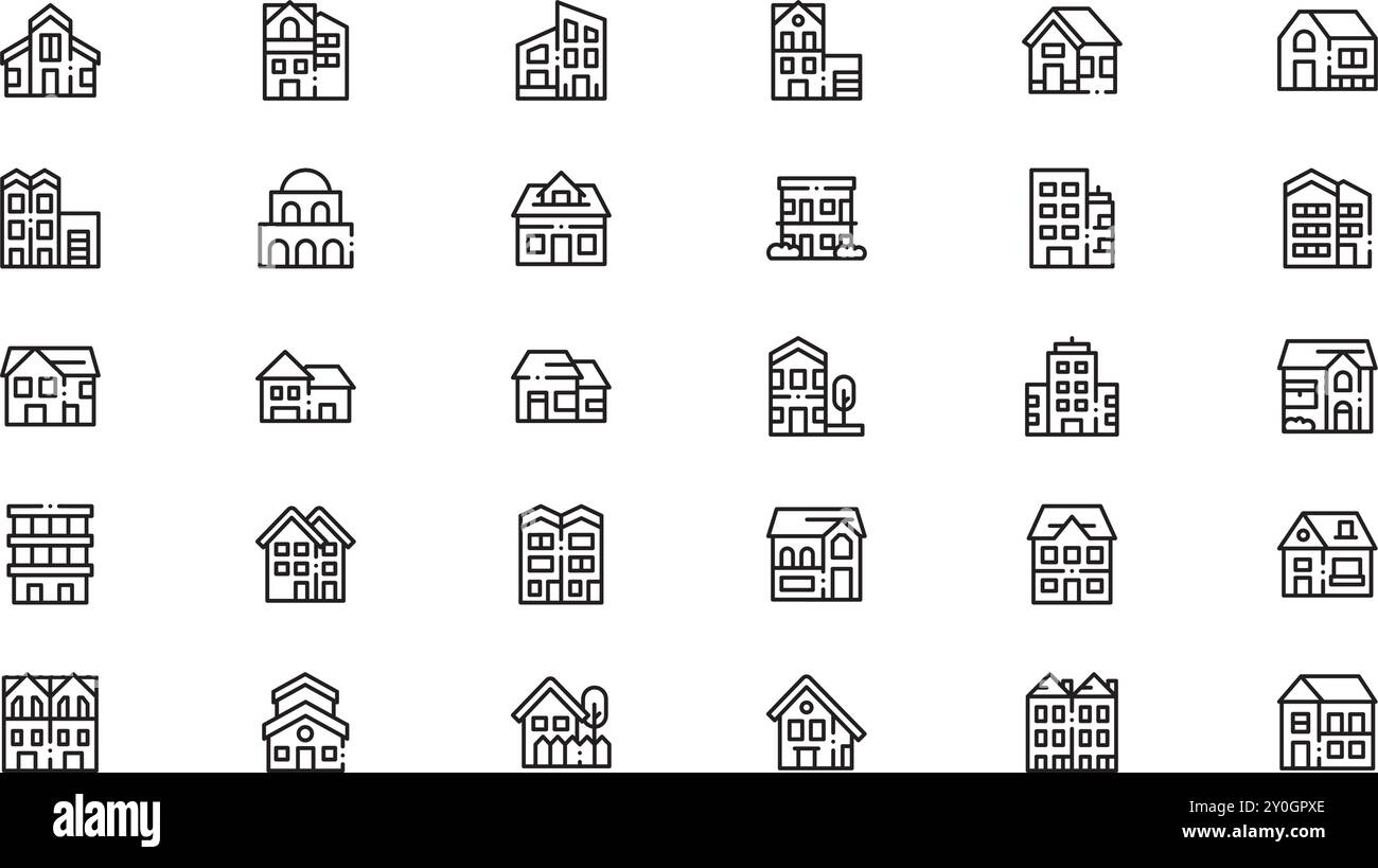 Type of houses icons pack High-Quality Vector Icons Collection with ...
