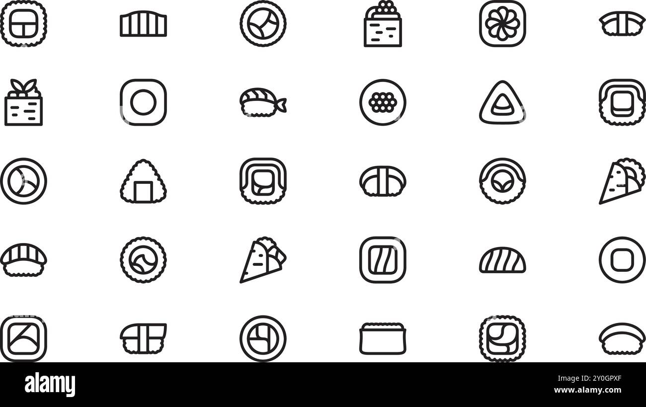 Types of sushi icons icons High-Quality Vector Icons Collection with ...