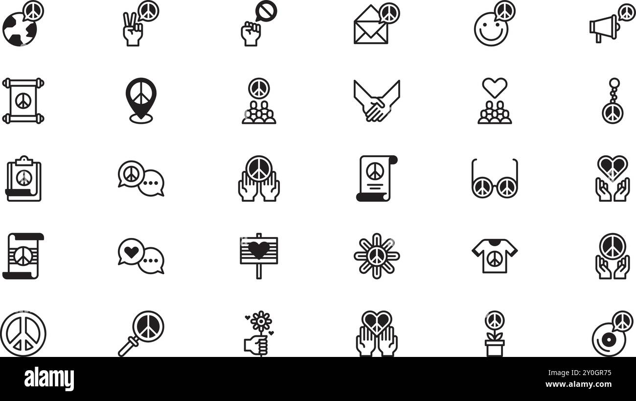 Peace icons High-Quality Vector Icons Collection with Editable Stroke ...