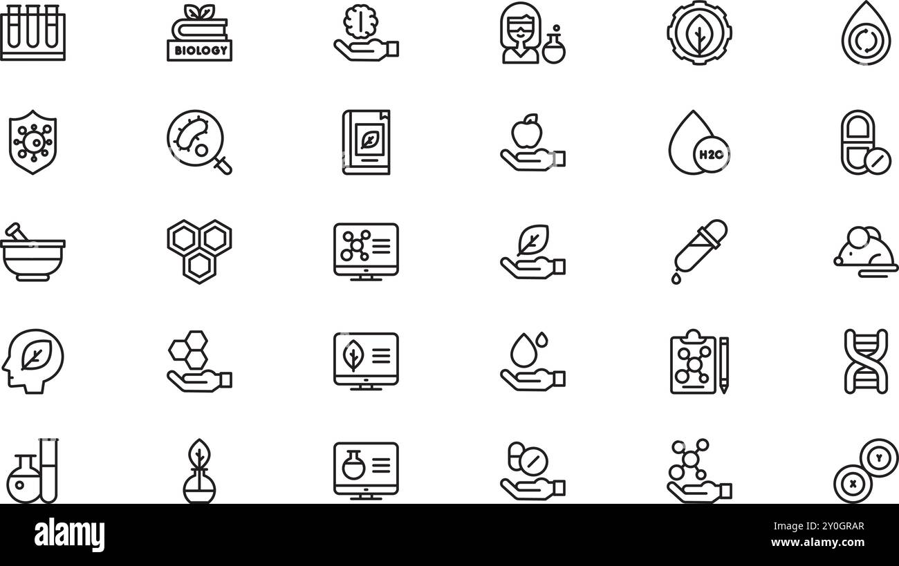 Biology icons High-Quality Vector Icons Collection with Editable Stroke ...