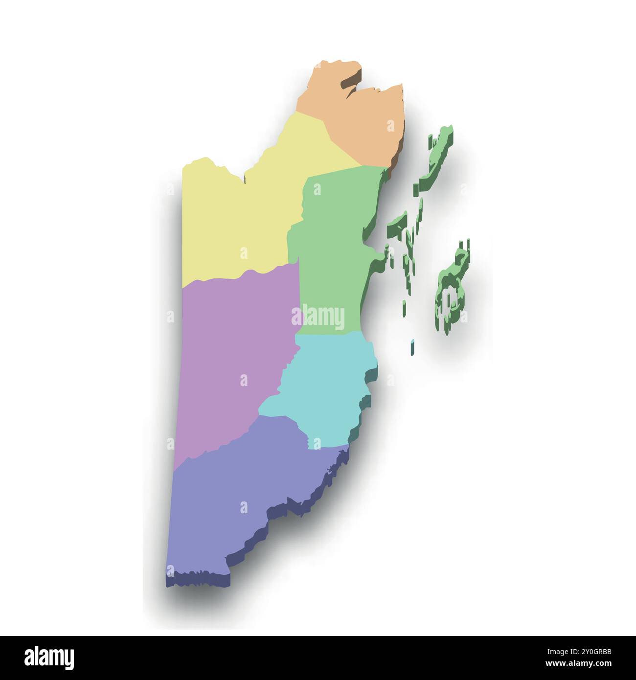 Belize political map administrative hi-res stock photography and images ...
