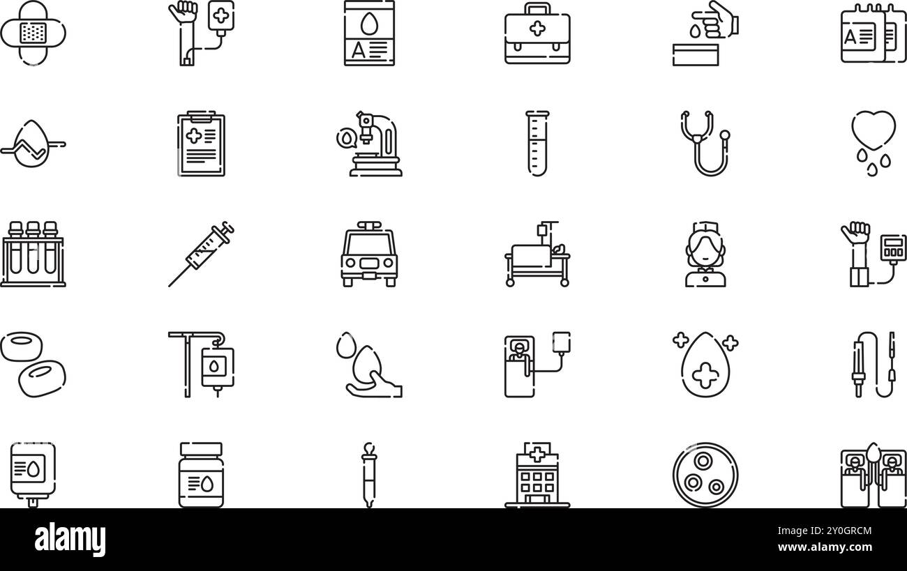 Blood donation icons High-Quality Vector Icons Collection with Editable ...
