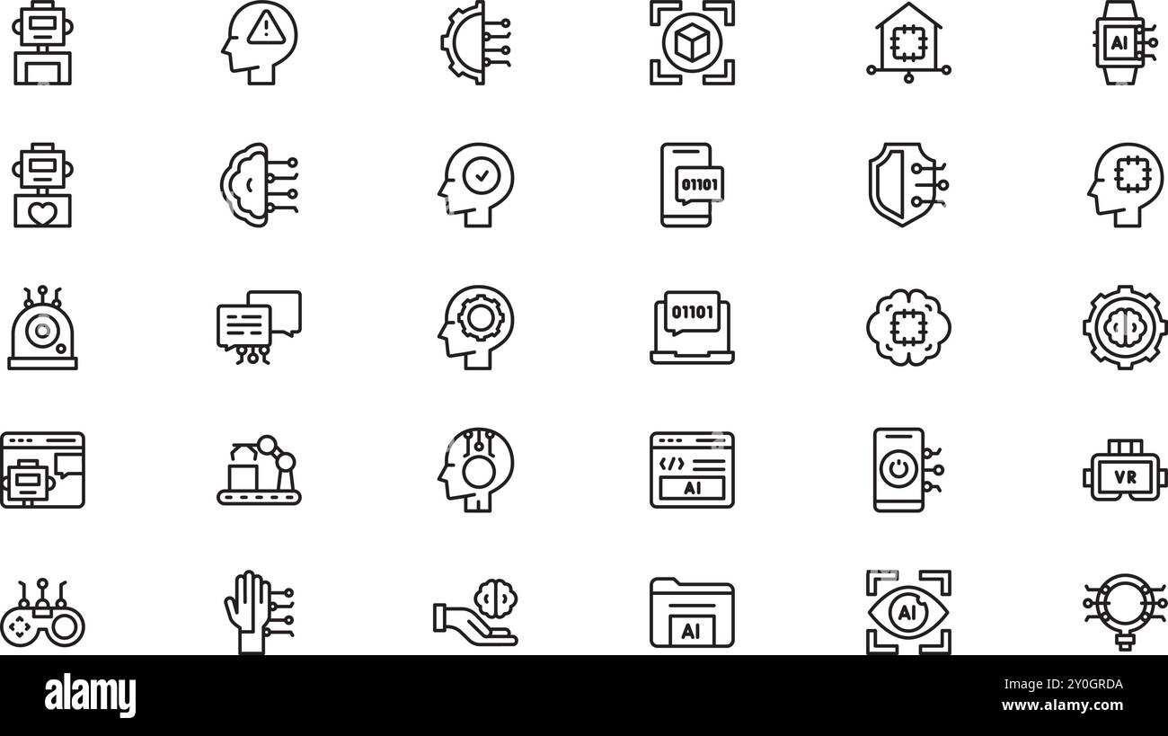 Artificial intelligence icons High-Quality Vector Icons Collection with ...