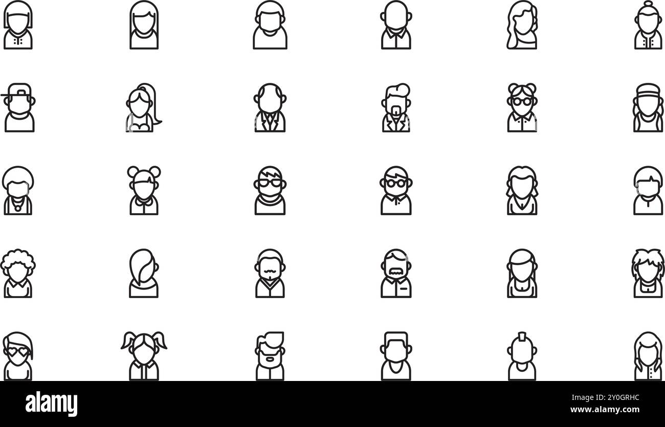 Avatar collection icons High-Quality Vector Icons Collection with ...