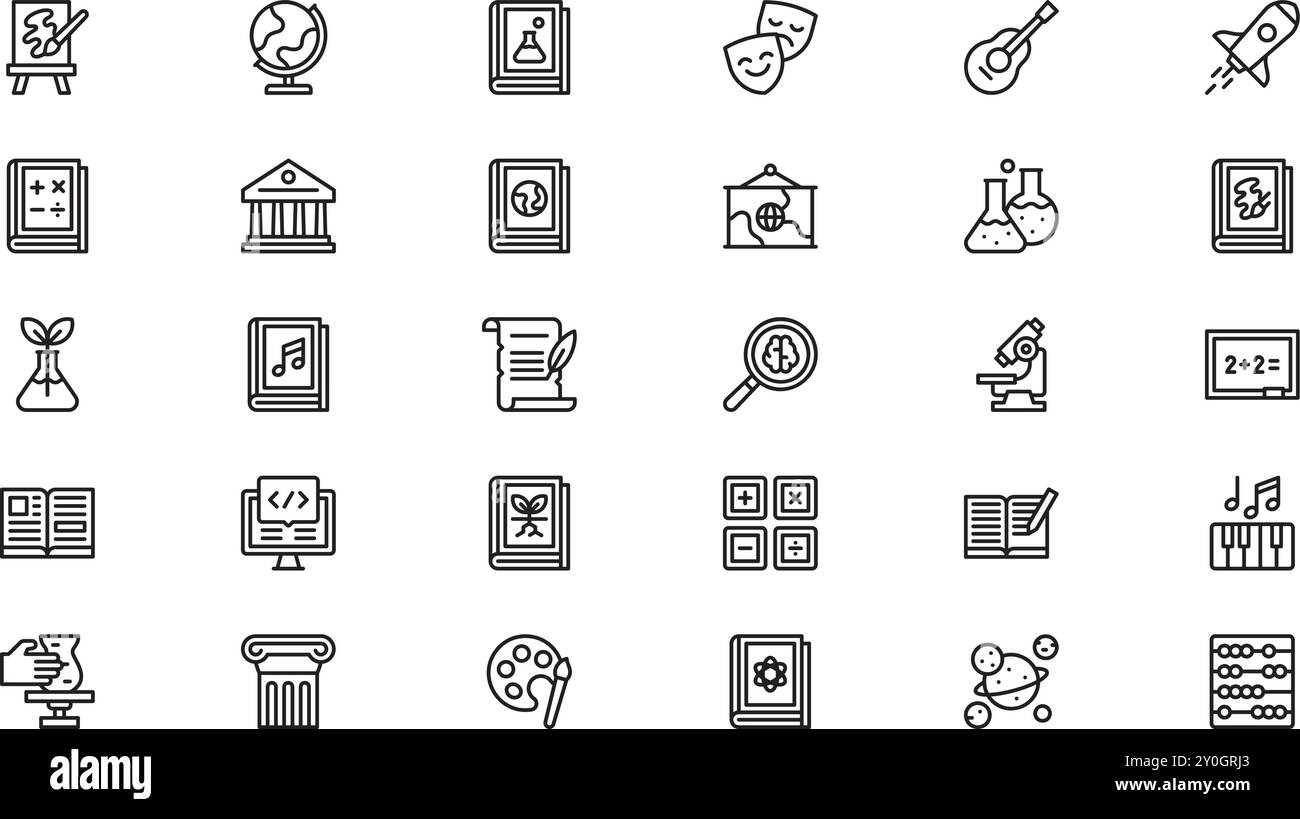 School subjects icons High-Quality Vector Icons Collection with ...