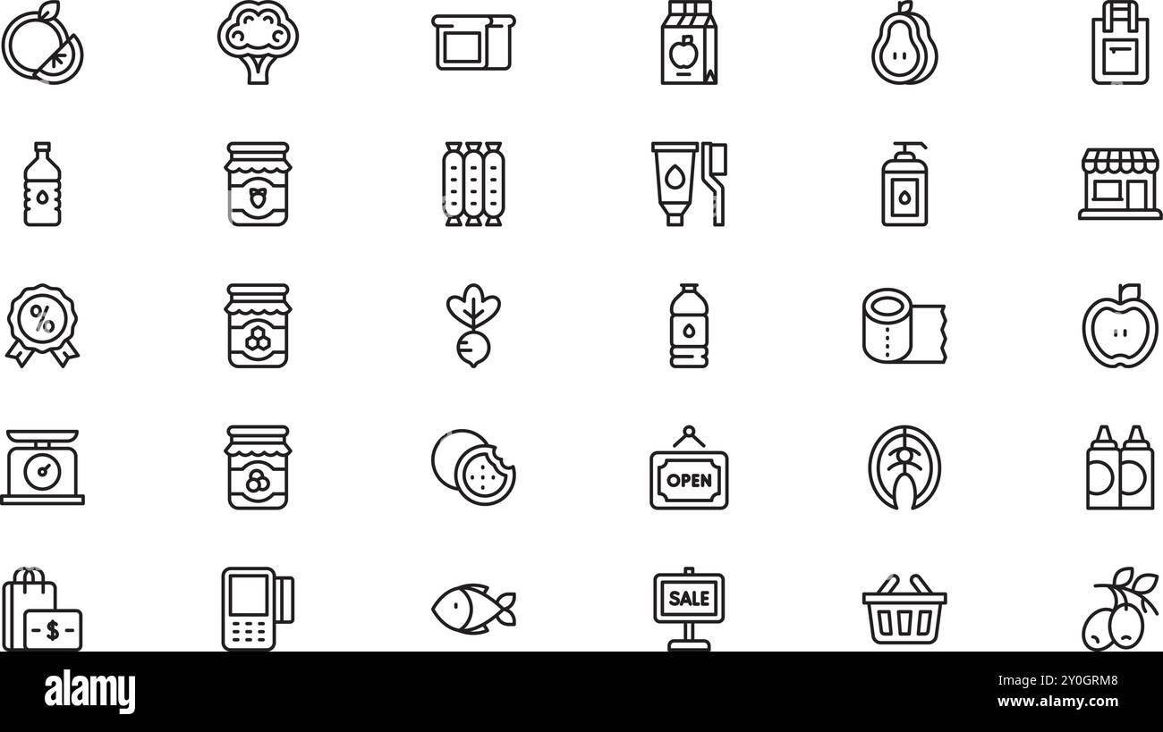 Grocery icons High-Quality Vector Icons Collection with Editable Stroke ...