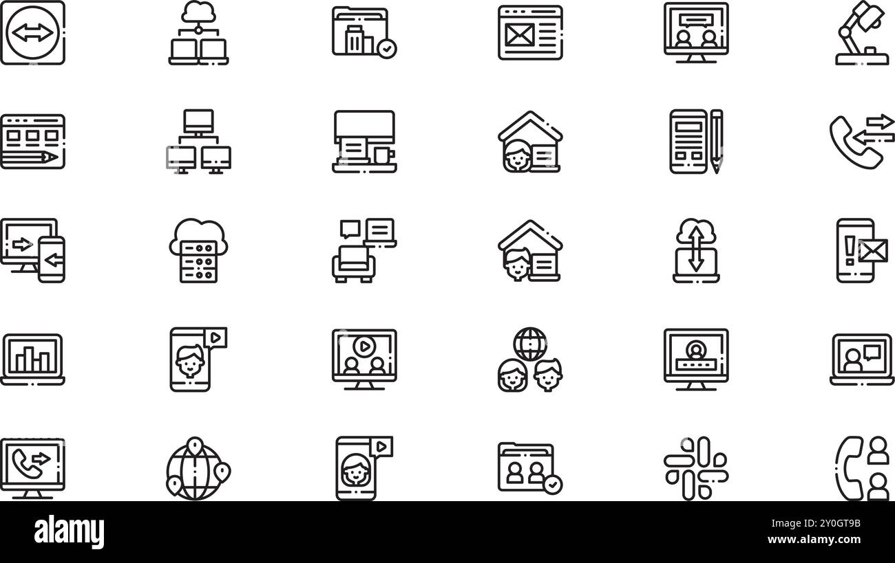 Telecommuting icons High-Quality Vector Icons Collection with Editable ...