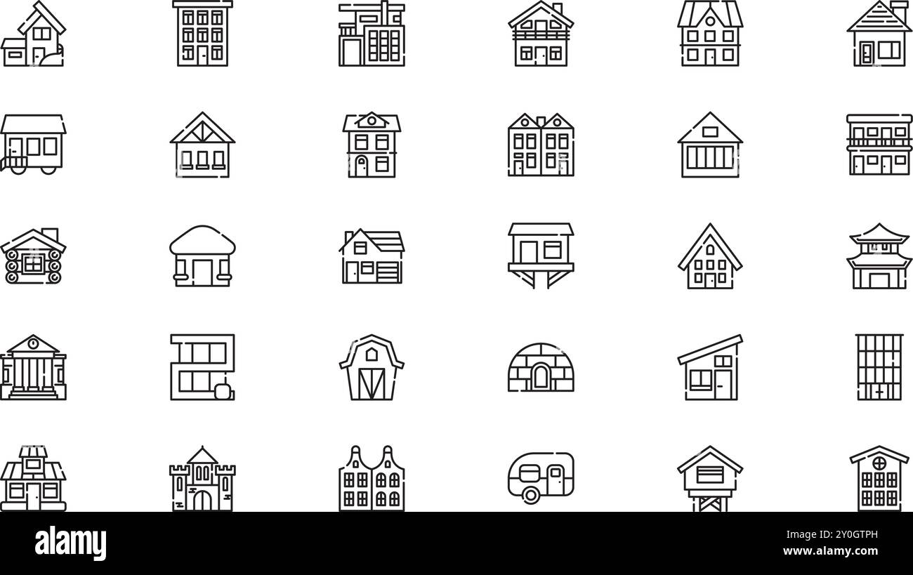 Type of houses icons High-Quality Vector Icons Collection with Editable ...