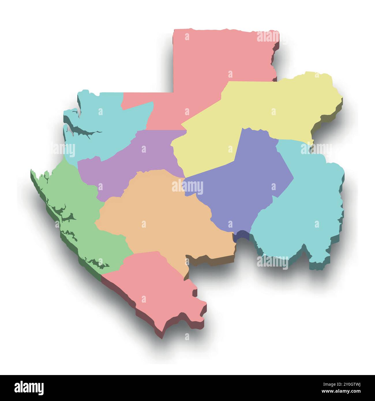 Gabon political map capital Stock Vector Images - Alamy