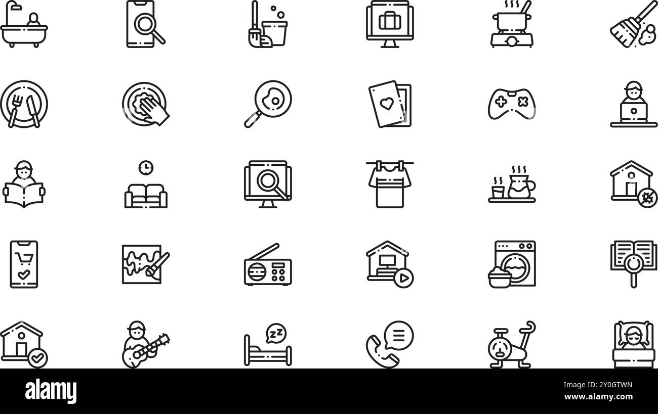 Stay at home icons High-Quality Vector Icons Collection with Editable ...