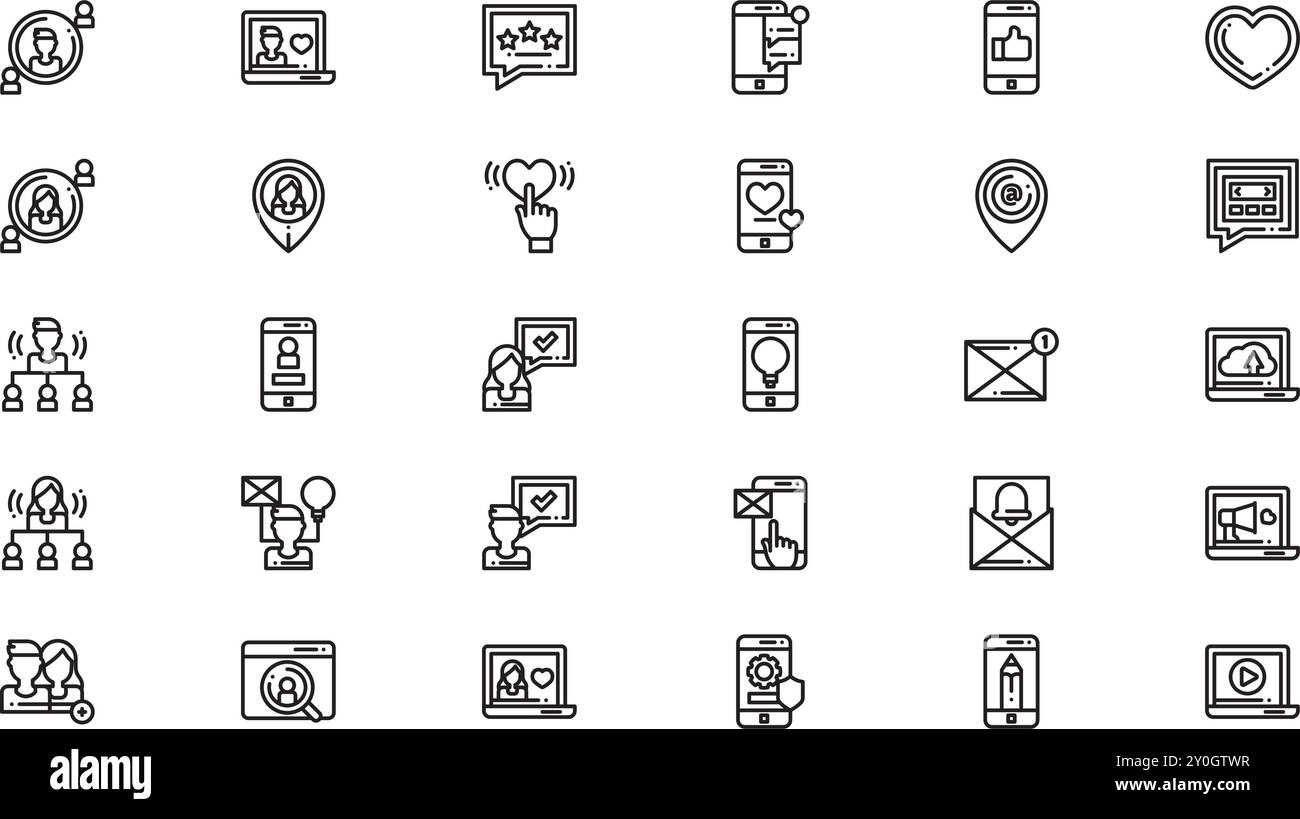 Social media icons High-Quality Vector Icons Collection with Editable Stroke. Ideal for ...