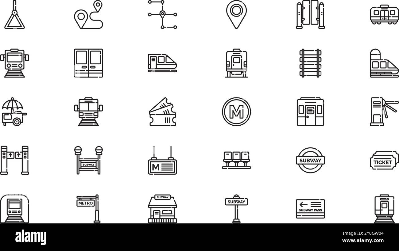 Subway station icons High-Quality Vector Icons Collection with Editable ...