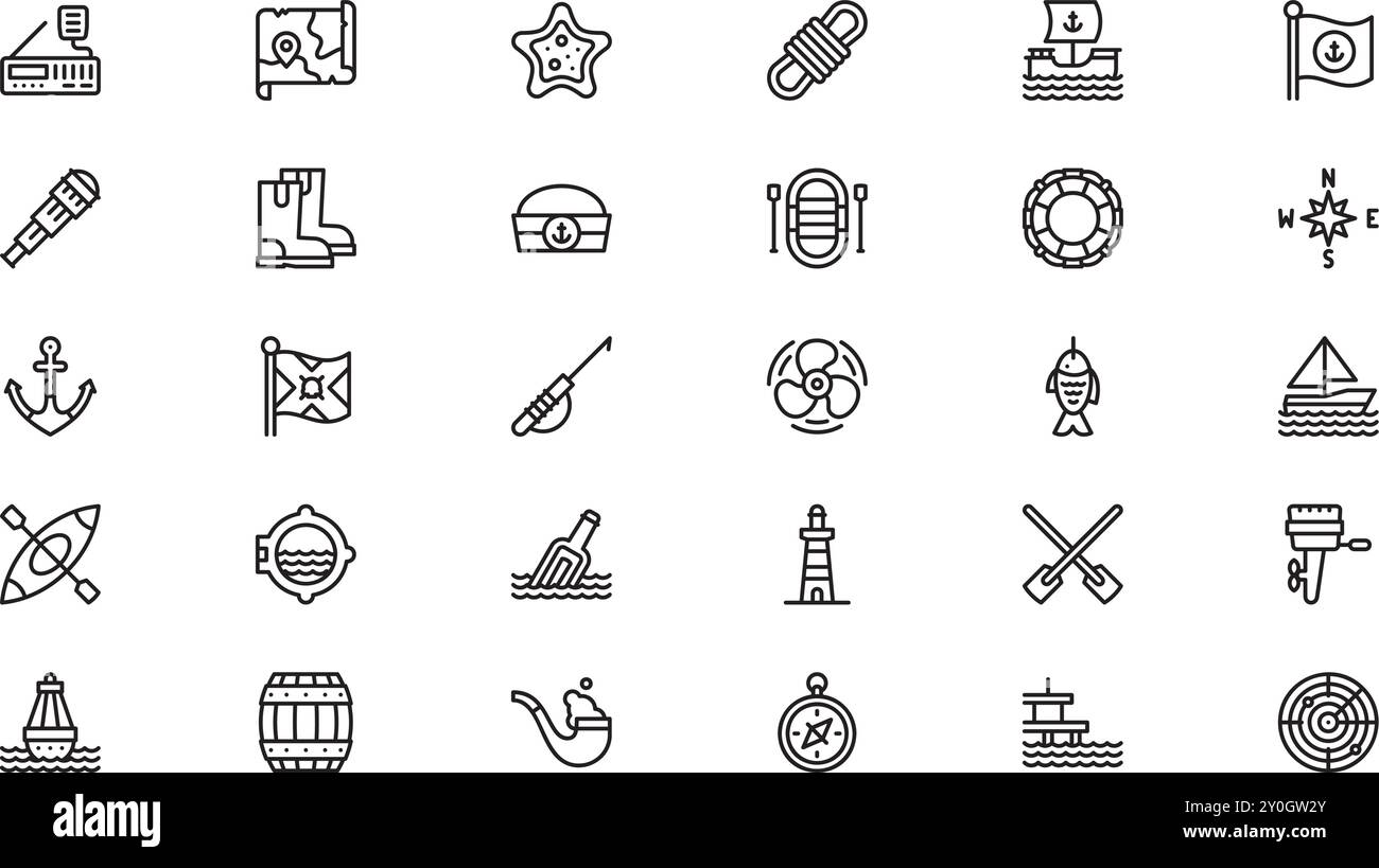 Sailing icons High-Quality Vector Icons Collection with Editable Stroke ...