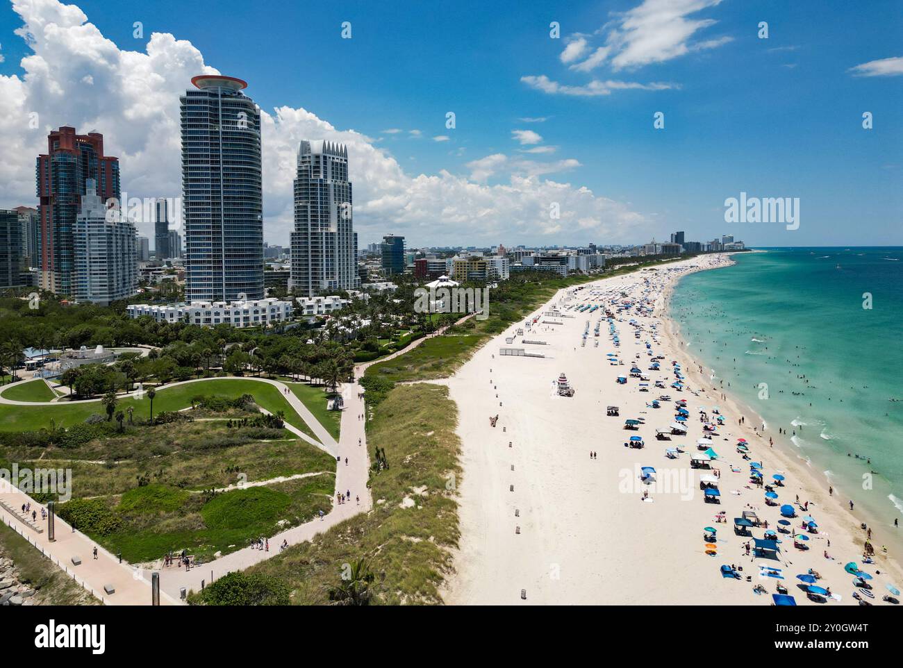 Miami cityscapes. Skyline of Miami Beach from top. Miami beach ...