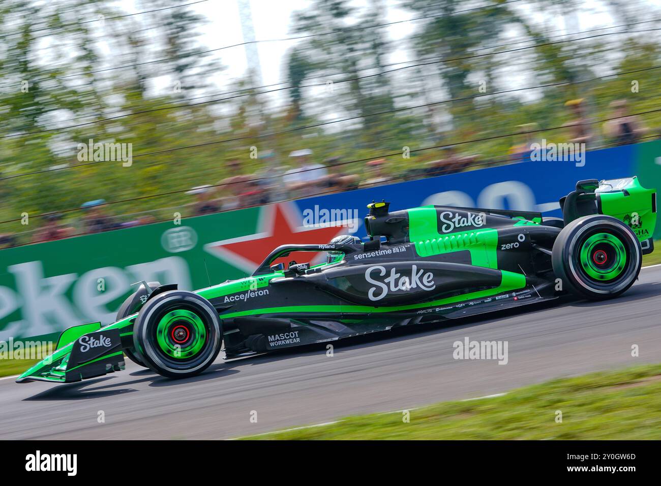 Monza, Italy. 31st Aug, 2024. Zhou Guanyu of China driving the (24) Stake F1 Team Kick Sauber ...