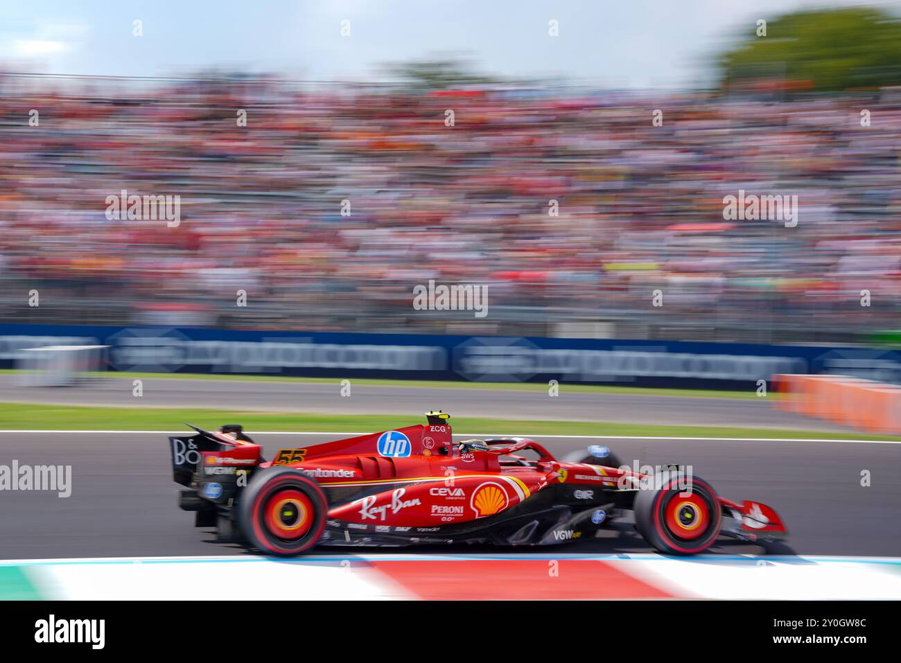 Monza, Italy. 01st Sep, 2024. Carlos Sainz of Spain driving the (55) Scuderia Ferrari SF-24 ...